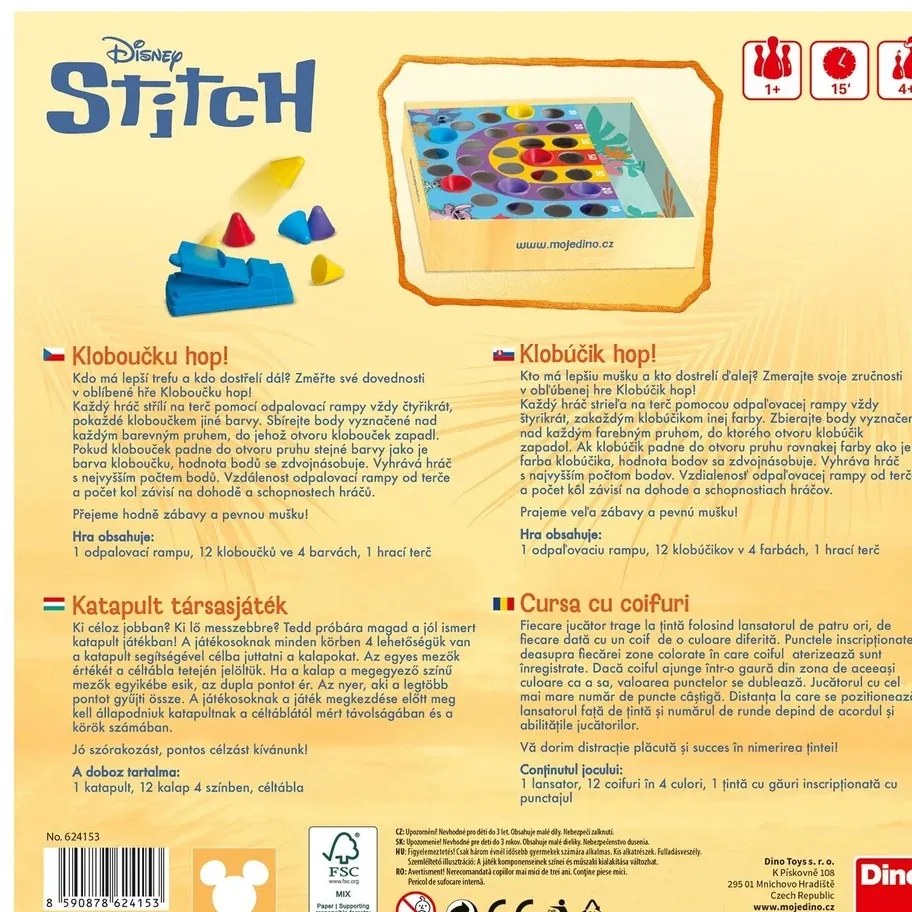 Dino Dětská hra Kloboučku hop Stitch a Angel