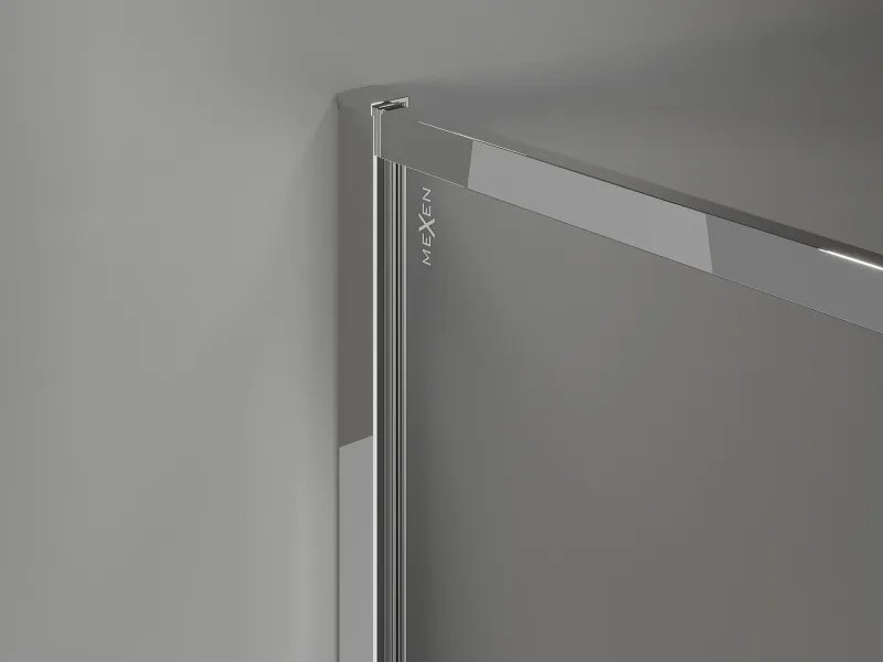 Mexen Kioto-F sprchová stěna Walk-in s rámem 130 x 202 cm, transparentní 8 mm, chrom - 800-130-104-01-00