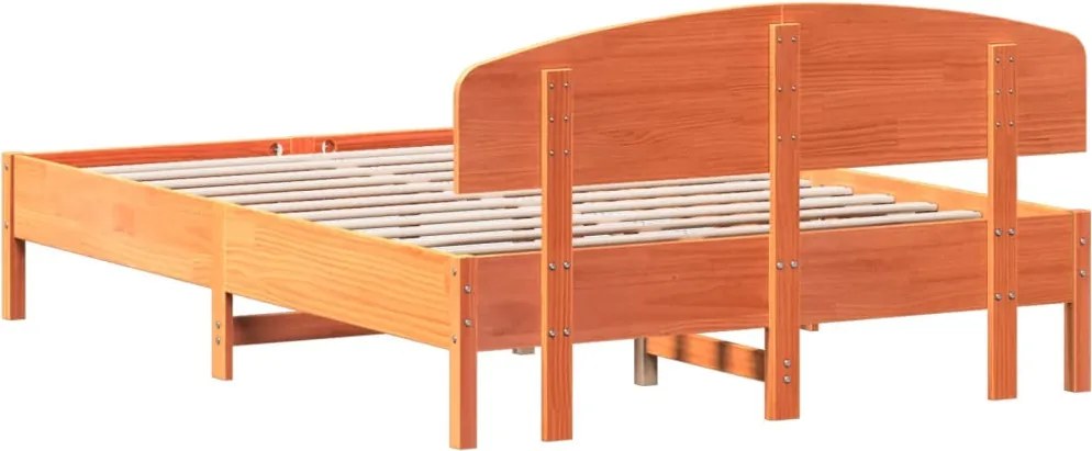 Postel bez matrace voskově hnědá 150 x 200 cm masivní borovice 3207208