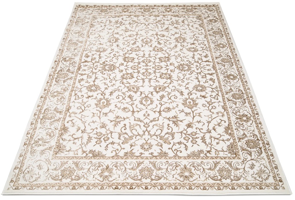 Klasický kusový koberec HERA MZ86D SHRNIK krémový hnědý Rozměr: 80x150 cm