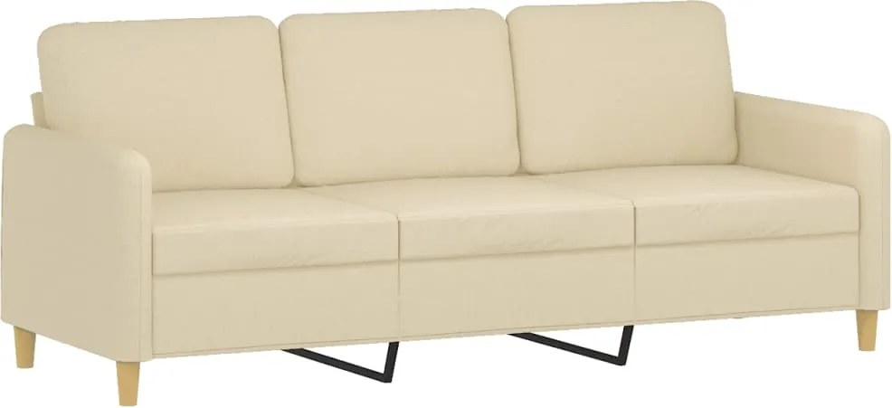3místná pohovka s podnožkou krémová 180 cm textil 3201194