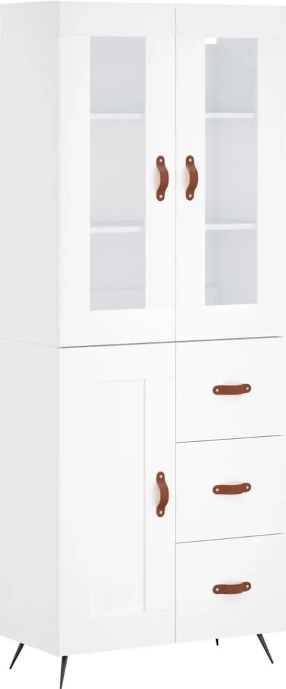 Skříň highboard bílá 69,5 x 34 x 180 cm kompozitní dřevo 3198633