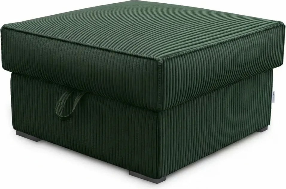 Taburet SMART COSARO XL s úložným prostorem 71x71 cm, tmavě zelený