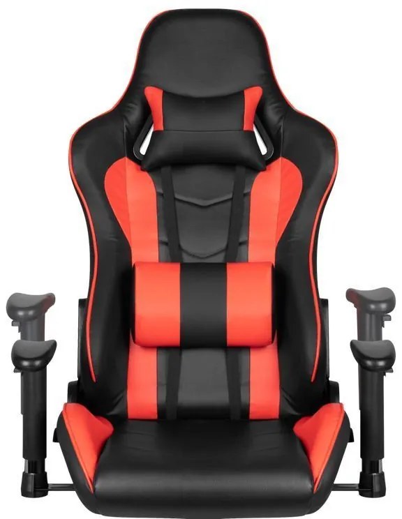 Herní židle Premium 557 s opěrkou nohou - červeno-černá