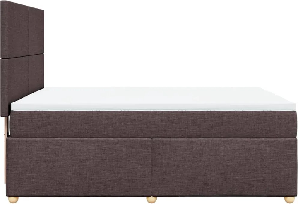 Box spring postel s matrací tmavě hnědá 140x190 cm textil 3291271