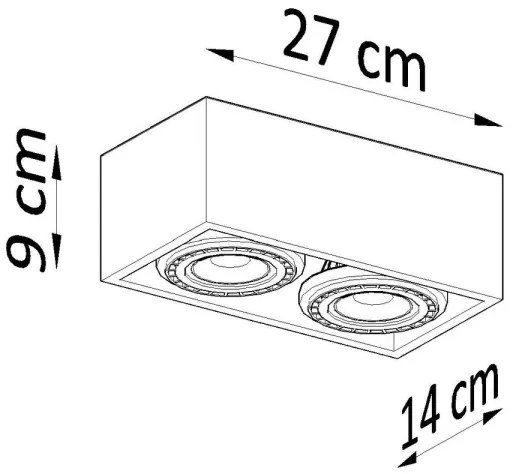 Sollux SL.0884 - Stropní svítidlo QUATRO 2xGU10/40W/230V beton