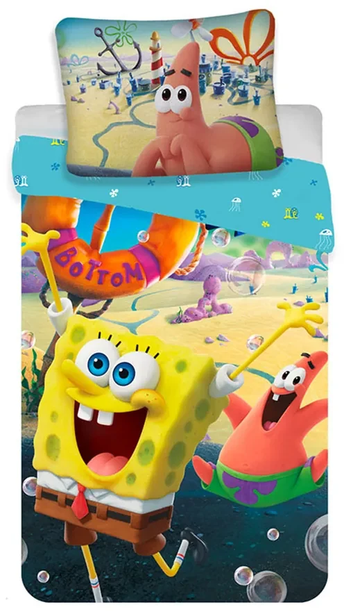 Jerry Fabrics Spongebob SBOB19BS049 Kinderbettwäsche Sponge Bob Schwammkopf, 2 Stück , 140x200
