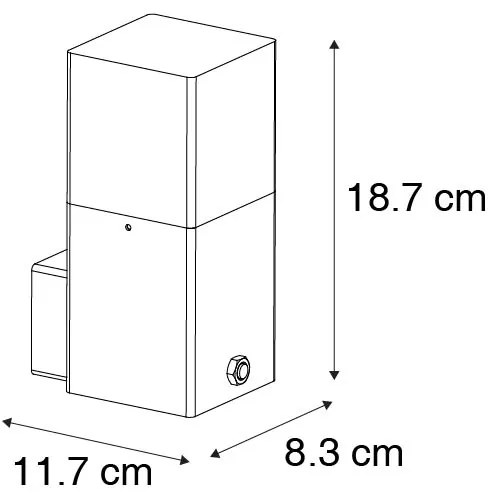 Venkovní nástěnné svítidlo černé IP44 se senzorem soumraku až úsvitu - Dánsko