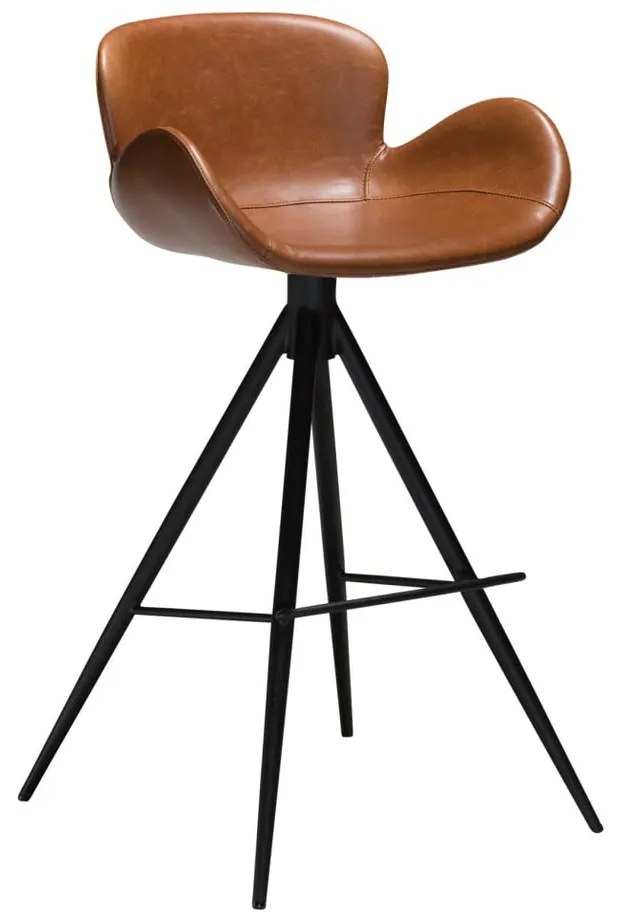 Koňakově hnědá barová židle z eko kůže DAN–FORM Denmark Gaia, výška 97 cm