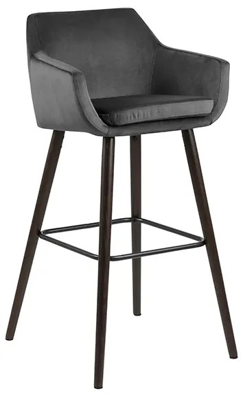 Nora barová židle tmavě šedá / černá