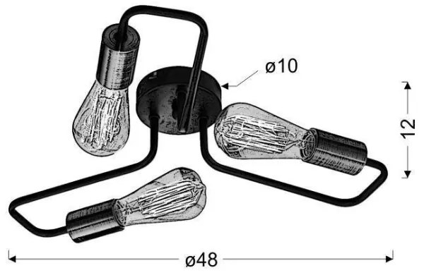Přisazený lustr HERPE 3xE27/60W/230V