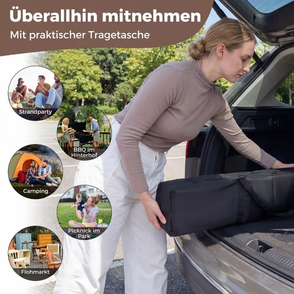 Costway Zimní odolný altán s UV ochranou 50+ a taška, vodotěsný skládací altán