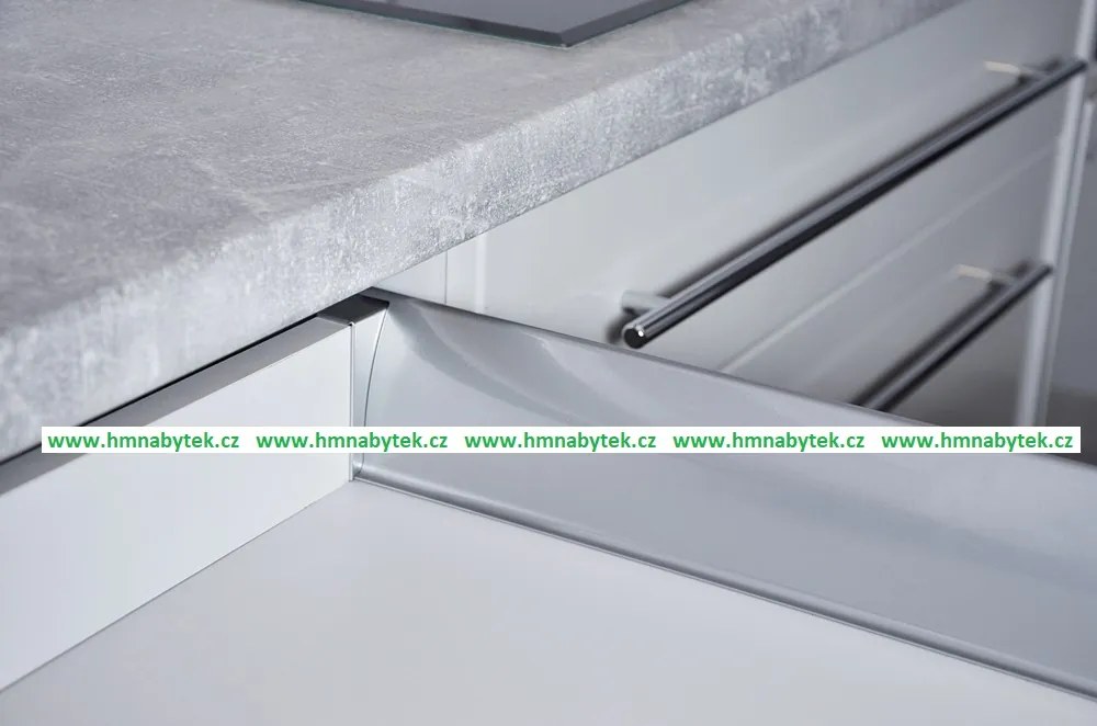 EXTOM Skříňka dolní rohová MALMO D13 U Korpus:: GREY, Dvířka:: ares white
