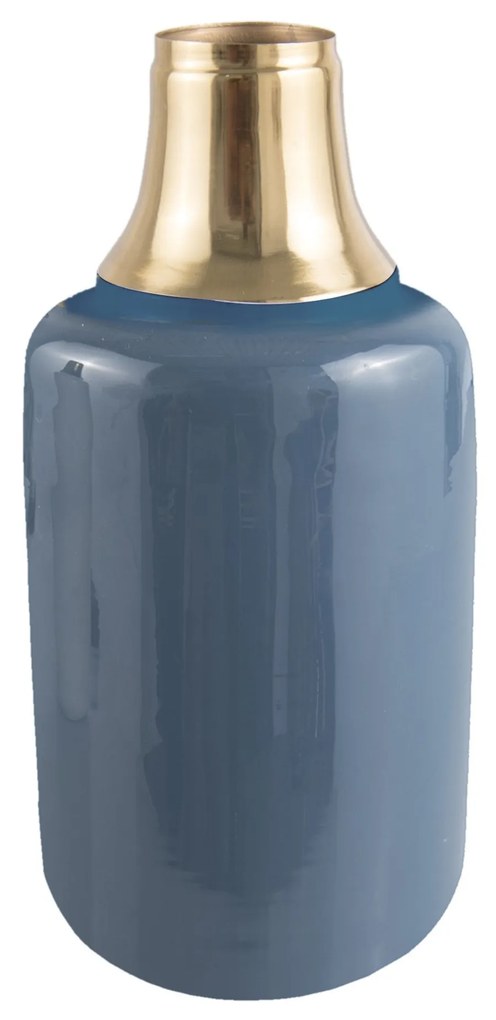 PRESENT TIME Velká modro zlatá váza Shine ∅ 14 cm × 33 cm