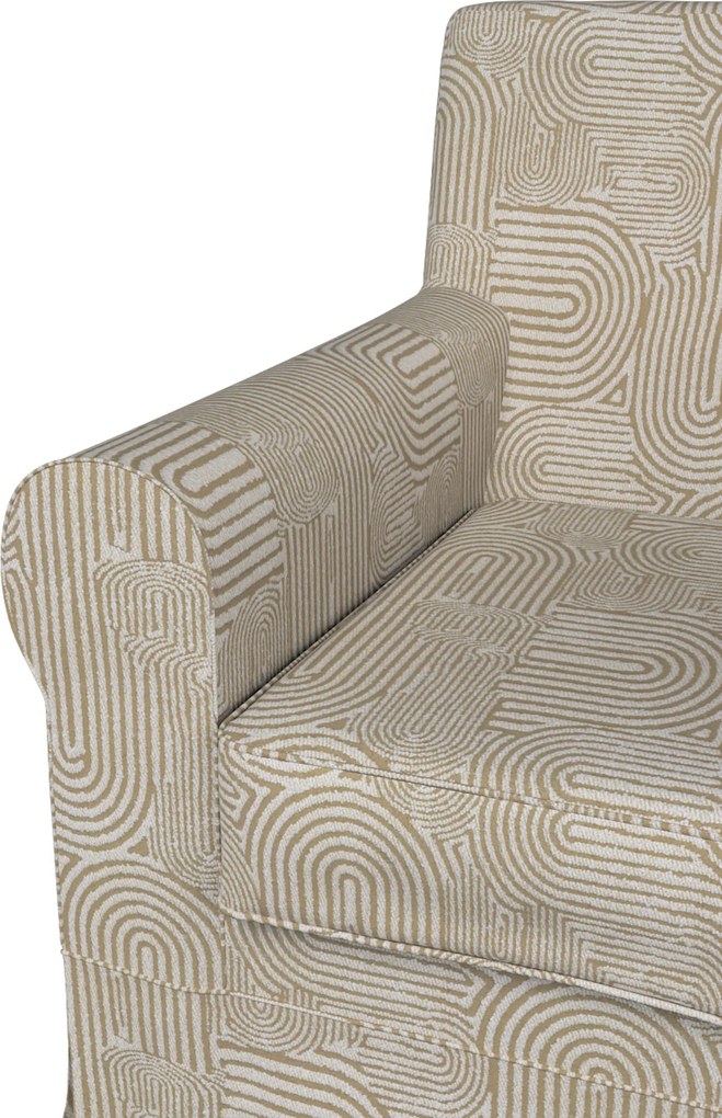 Potah na křeslo IKEA Ektorp Jennylund barva béžová látka pletený vzor, vzorované