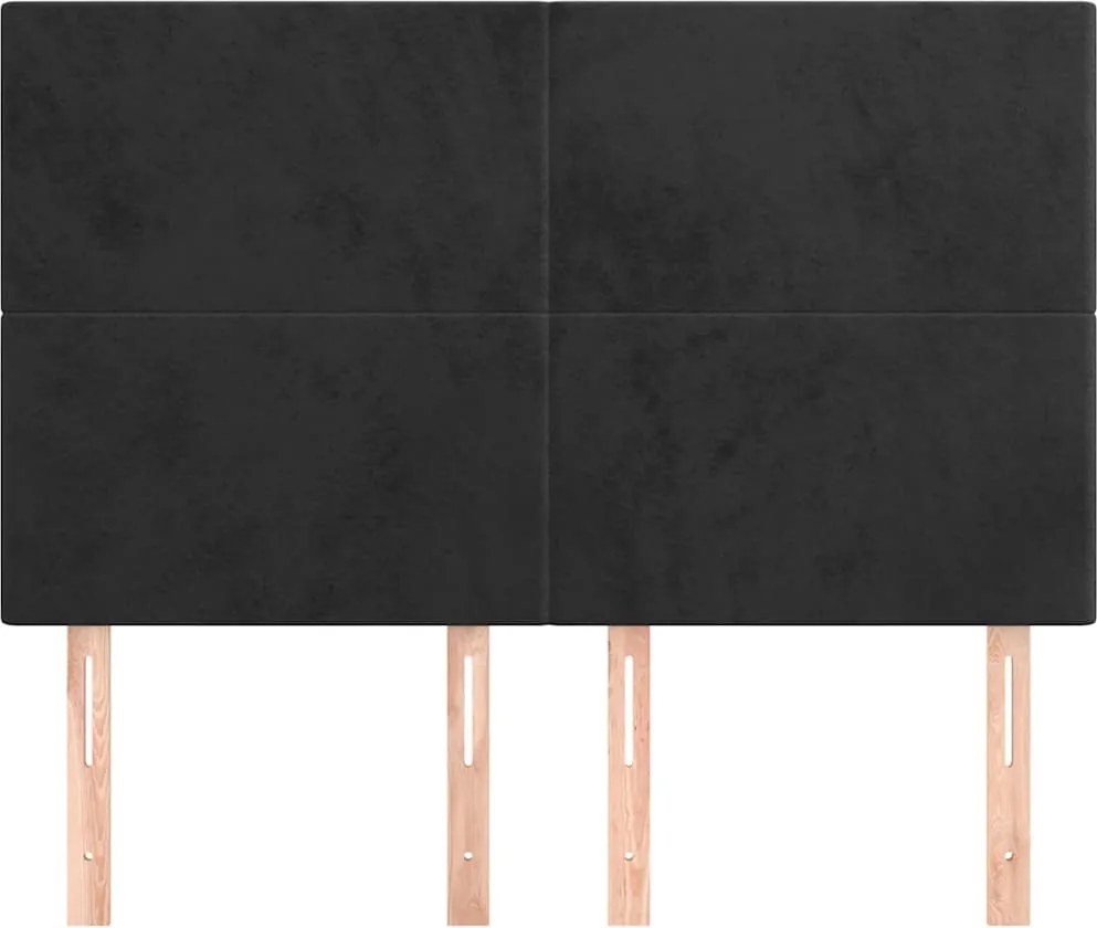 Čelo postele černé 144x5x118/128 cm sametové 3116102