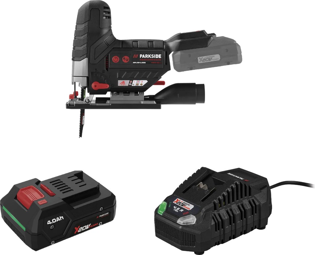 Parkside Performance® Aku přímočará pila Psspa 20-Li F4, Smart 4 Ah