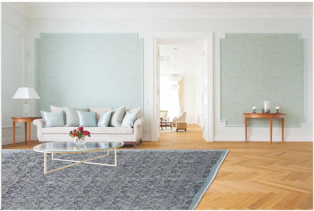 Diamond Carpets koberce Ručně vázaný kusový koberec Diamond DC-M 5 Light grey/aqua ROZMĚR: 365x457