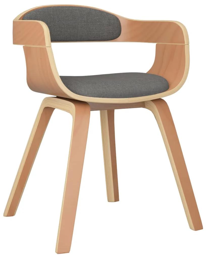 Jídelní židle světle šedá ohýbané dřevo a textil,  3092375
