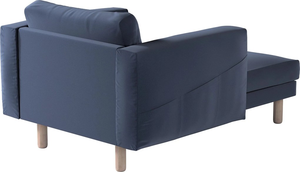 Potah na IKEA Norsborg šezlong s loketními opěrkami barva tmavě modrá látka sametová