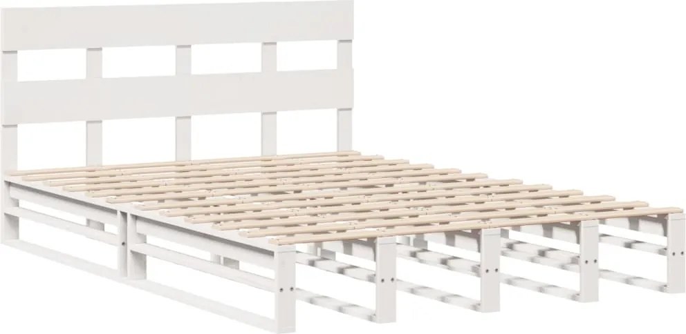 Postel bez matrace bílá 150 x 200 cm masivní borovice 3302298