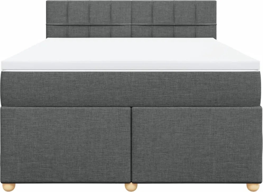 Box spring postel s matrací tmavě šedá 140x200 cm textil 3286704