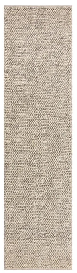 Svěle šedý vlněný běhoun Flair Rugs Minerals, 60 x 230 cm