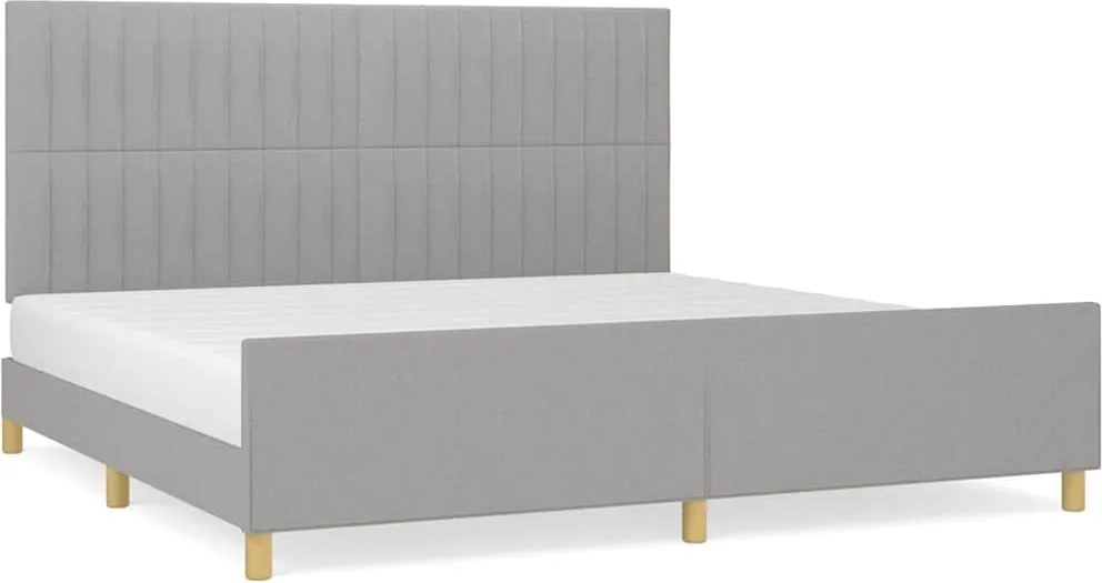 Rám postele bez matrace světle šedý 200 x 200 cm textil 3125243