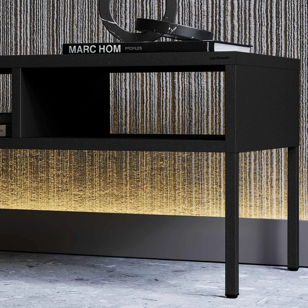 Konferenční stolek černý kovový obdélníkový, 900x450x450 mm: MATTEO