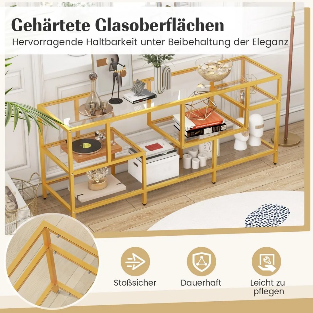 Costway TV skříňka TV stolek pro televizory do 65 palců TV – 147 × 40 × 62 cm