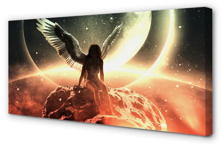 Obrazy na plátně Ženského křídla meteorit měsíc 120x60 cm