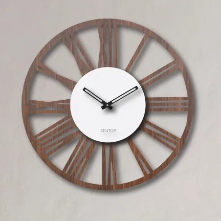 Římské nástěnné hodiny do moderního interiéru | SENTOP HDFK028-orech wenge
