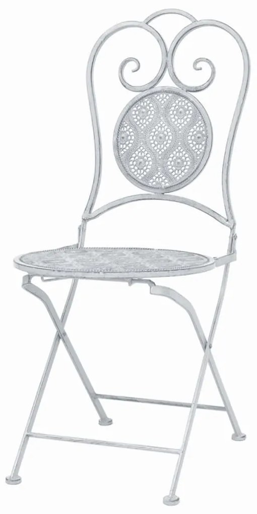 vidaXL 3dílný bistro set ocelový šedobílý