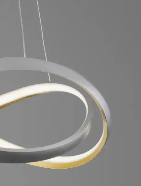 LED lustr Odrey šedá s dálkovým ovládáním