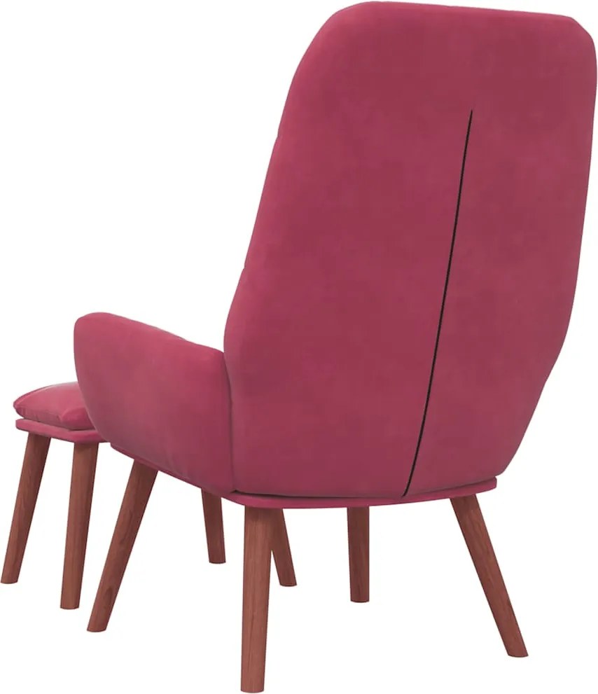 Relaxační křeslo s podnožkou vínové samet 3315143