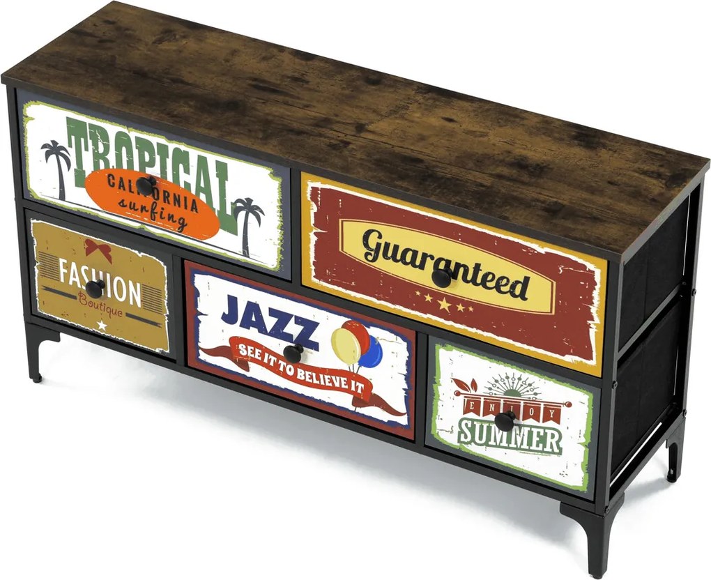 Retro komoda LINEA - old wood / MDF