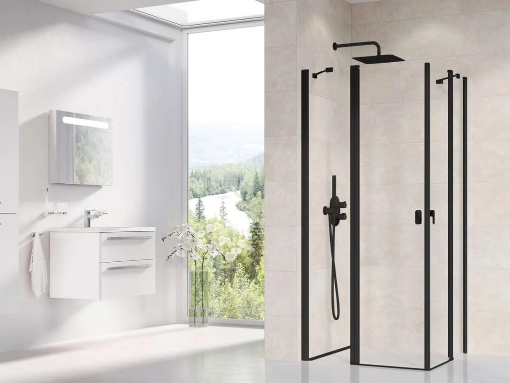 Ravak Chrome - Sprchové dveře CRV2-100, 100x195 cm, černá/čiré sklo 1QVA0300Z1