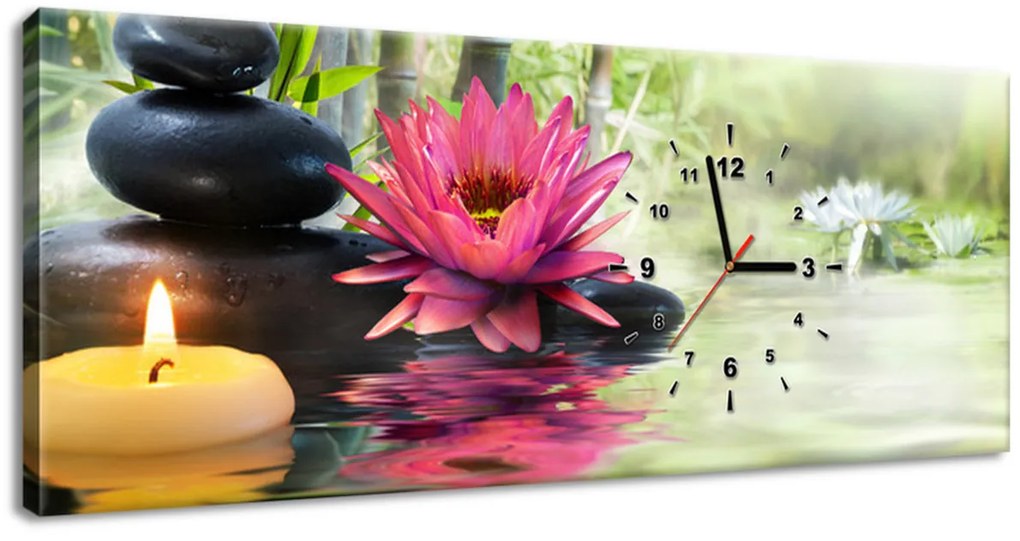 Gario Obraz s hodinami Nádherný relax při svíčkách Velikost: 60 x 40 cm