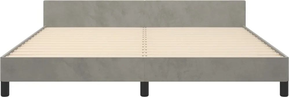 Rám postele s čelem světle šedý 180x200 cm samet 3125769