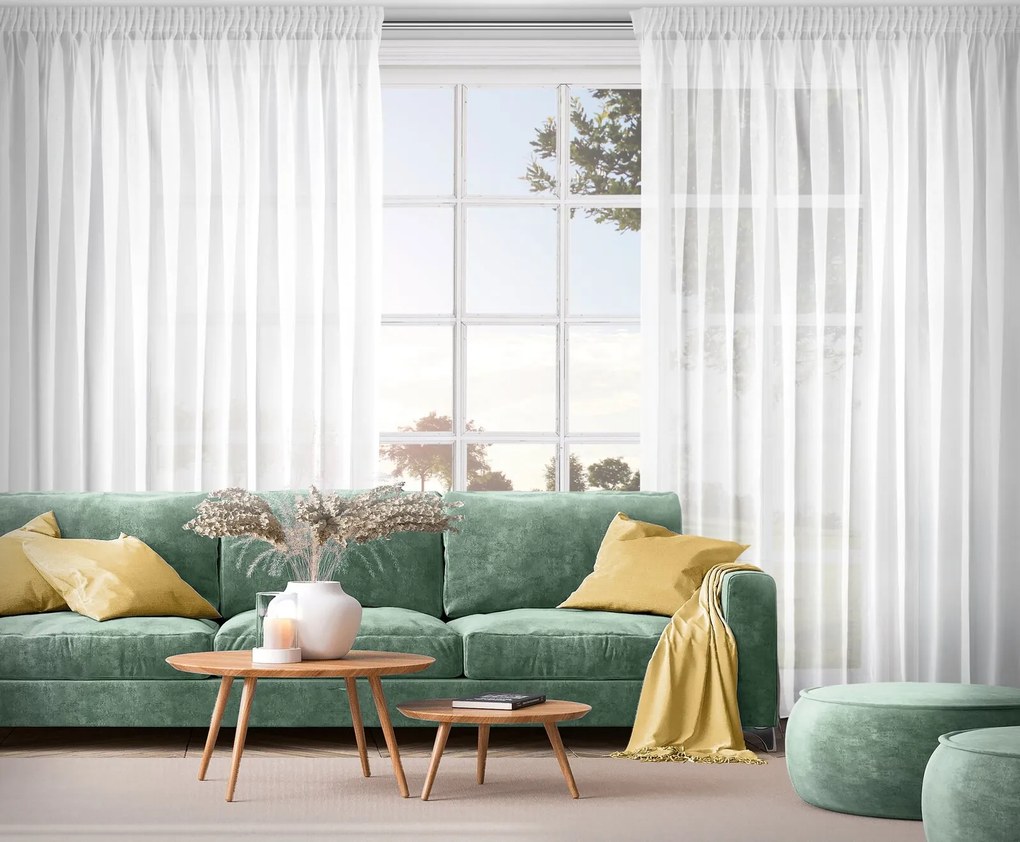 ZÁCLONA NA PÁSCE LUCY 300 CM X 250 CM CM BÍLÁ