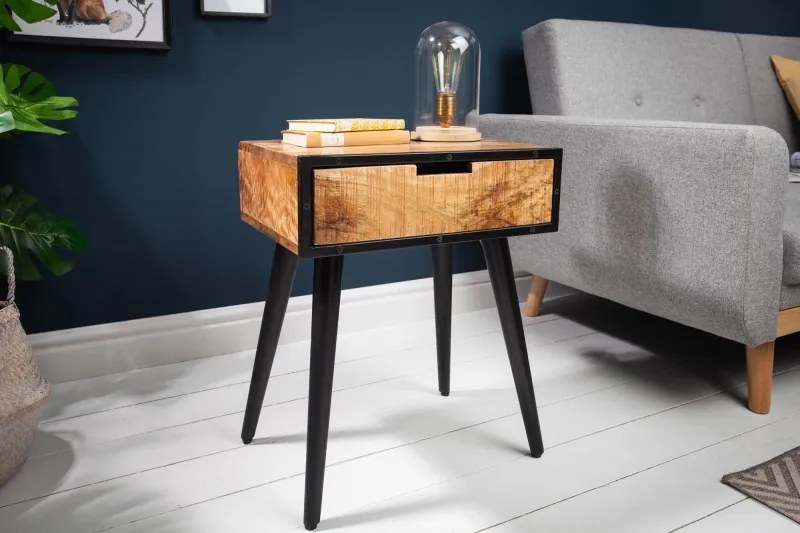 Noble Home Dřevěný noční stolek Industrial