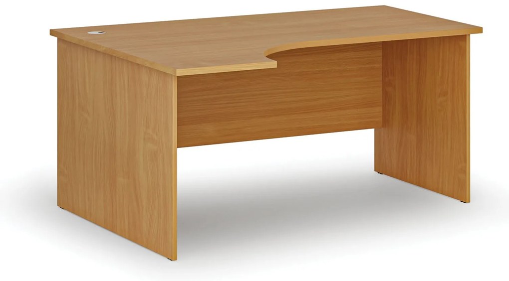 Rohový kancelářský psací stůl PRIMO WOOD, 160x120 cm, levý, buk
