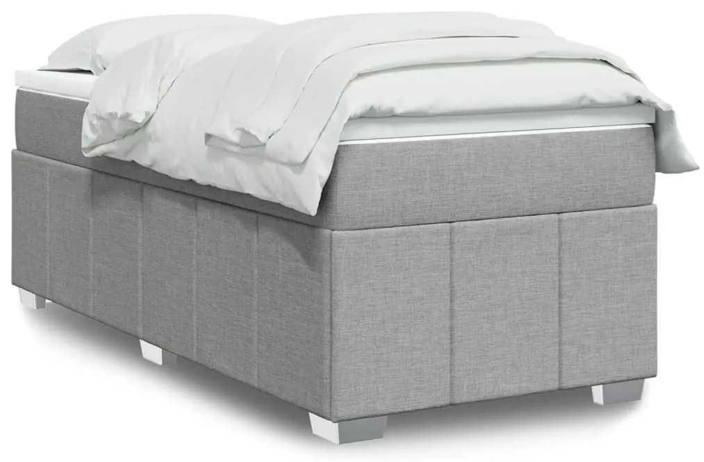 Box spring postel s matrací světle šedá 80 x 200 cm textil 3285428