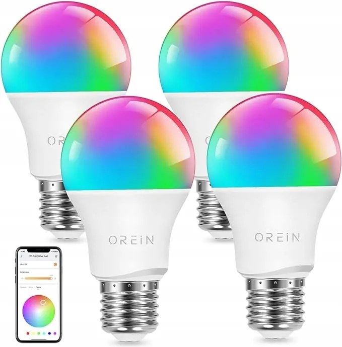 OREiN Led Žárovky E27 Wi Fi 4KS Žárovka Alexa E27 Smart Led, 8,5 W