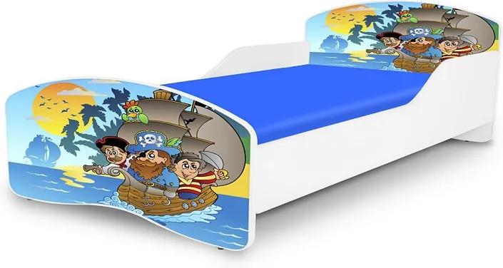 Dětská postel Piráti - small rainbow - Rozměry 140x70