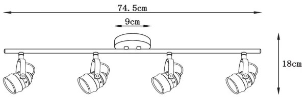 Lucide 77974/20/17 - LED Bodové svítidlo CIGAL 4xGU10/5W/230V měděná