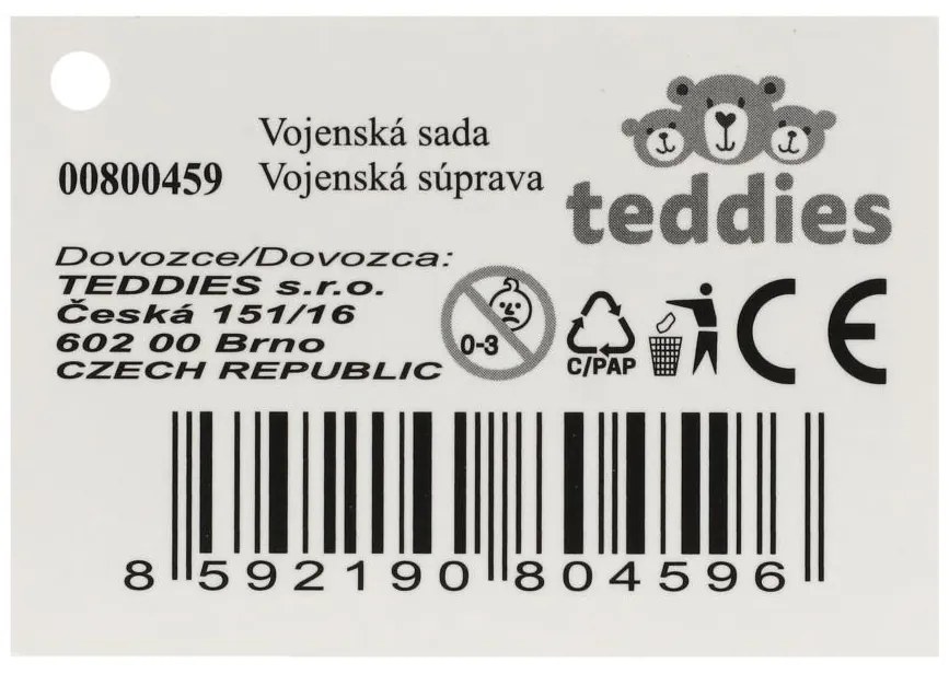 Teddies Vojenská sada samopal klapací plast 32cm s doplňky v síťce