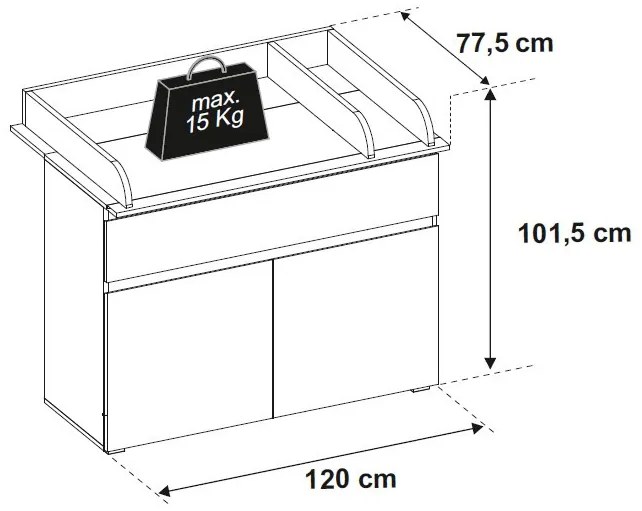 Skříňka s přebalovacím pultem Image, bílá