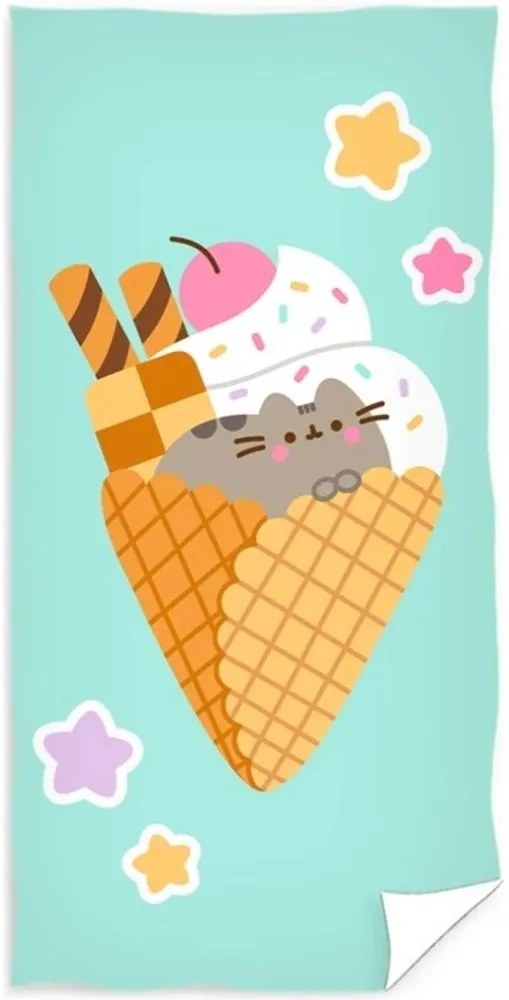 Bavlněná osuška kočička Pusheen - motiv Sladká jako zmrzlina  - 100% bavlna - 70 x 140 cm