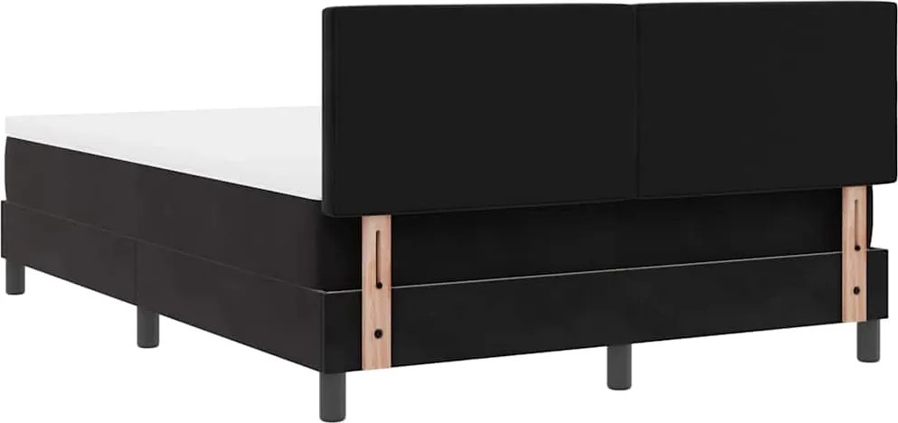 Postel s boxspringem s čelo Černá 140 x 190 cm samet 3339172